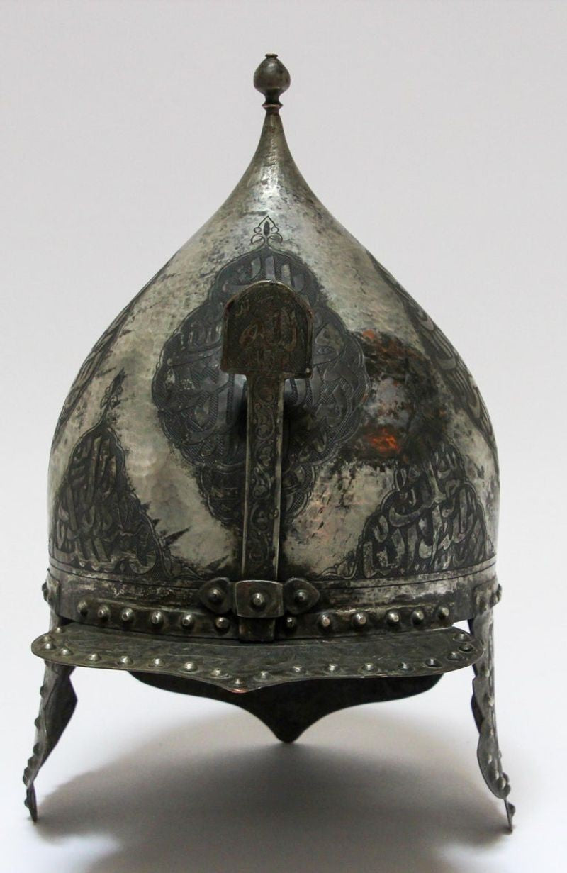 Islamic Indo Persian Kulah Khud Helmet with Arabic Inscription - E-mosaik